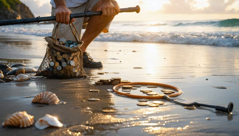 Coin Hunting At Beaches With Metal Detector